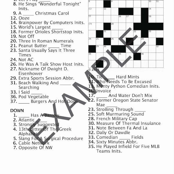 Custom Crossword Puzzle - Etsy