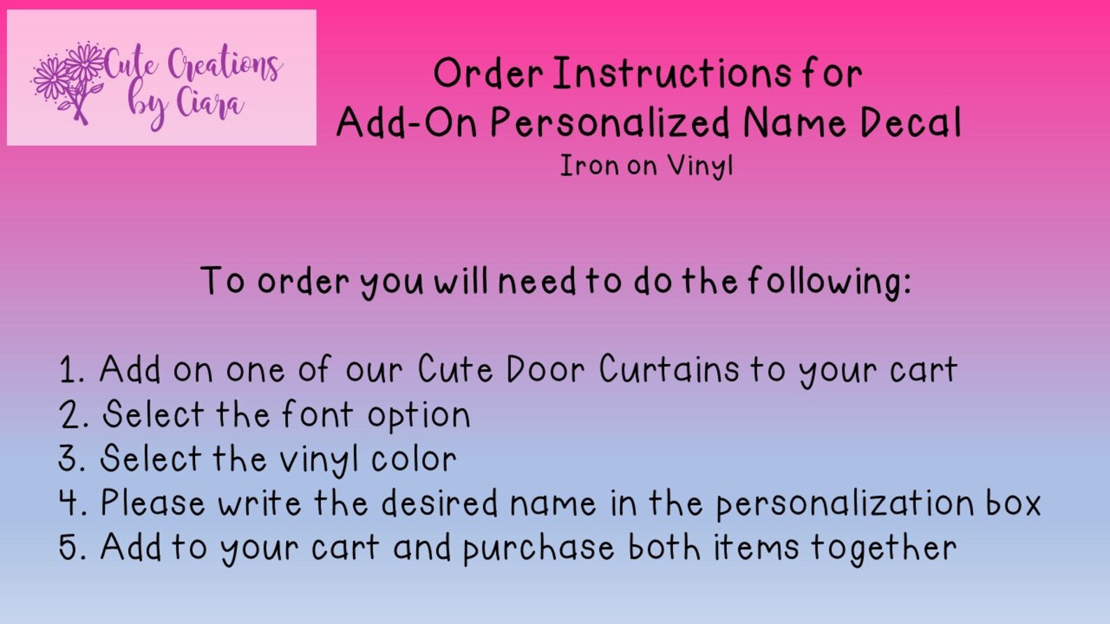 Add On Personalized Name Decal | Etsy