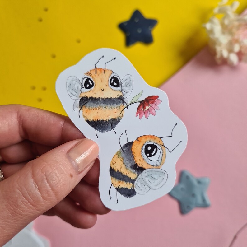 Bees Vinyl Sticker Cute Aesthetic Waterproof Durable Laptop Sticker - Etsy