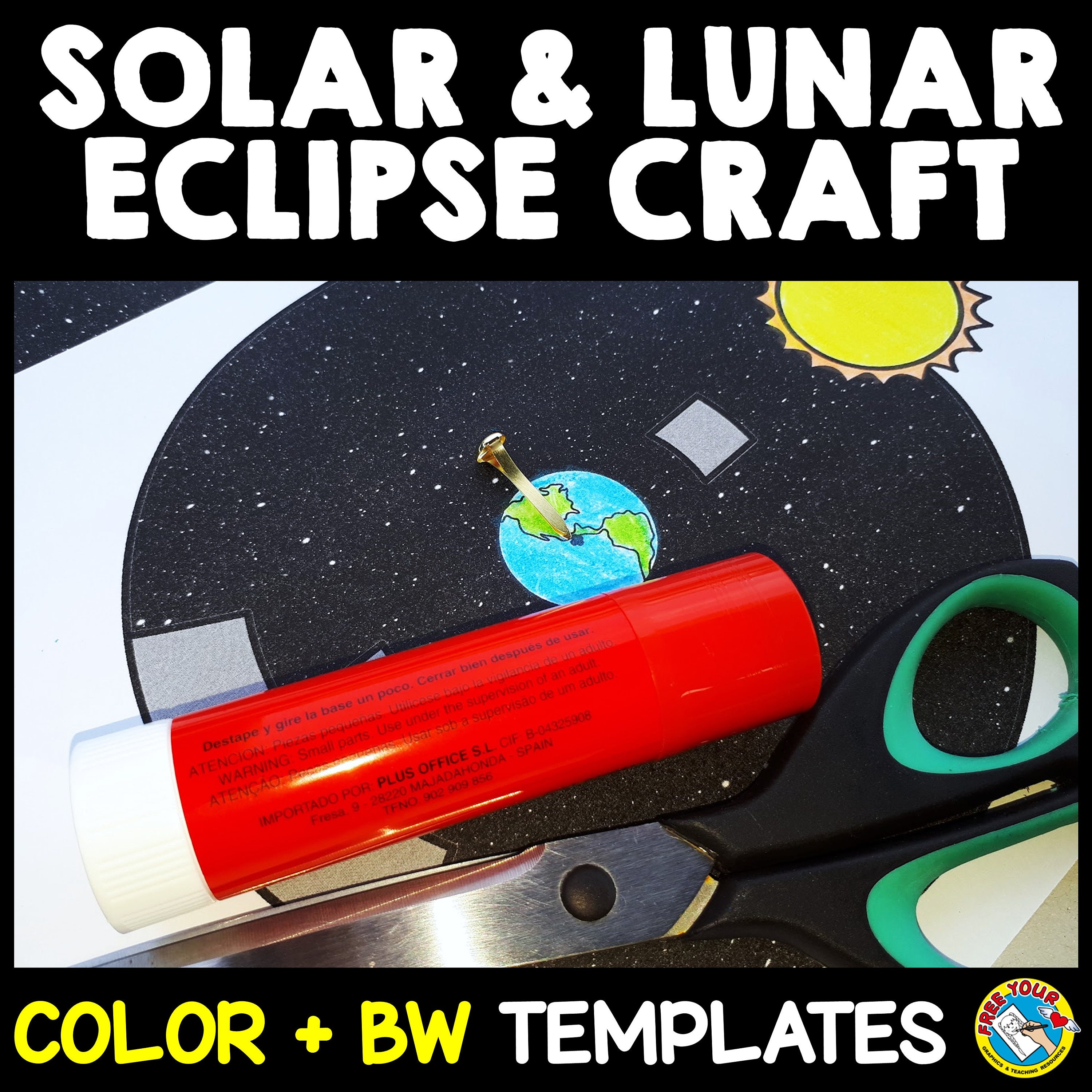 Solar and Lunar Eclipse Educational Craft Activity Spinner Science ...
