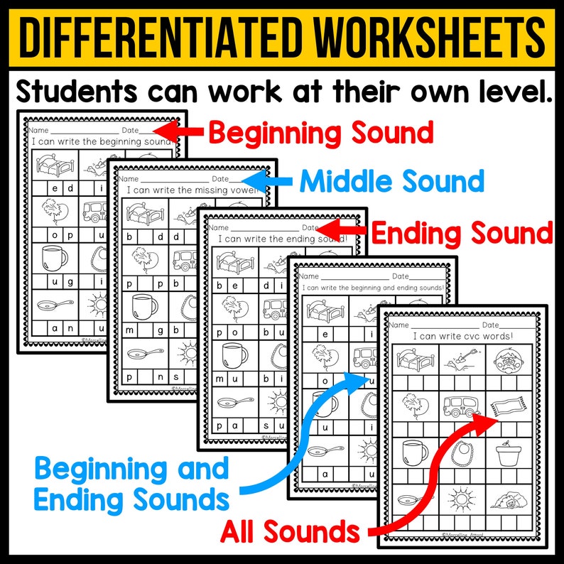Write Cvc Words Worksheets For Kindergarten And 1st Grade Phonics