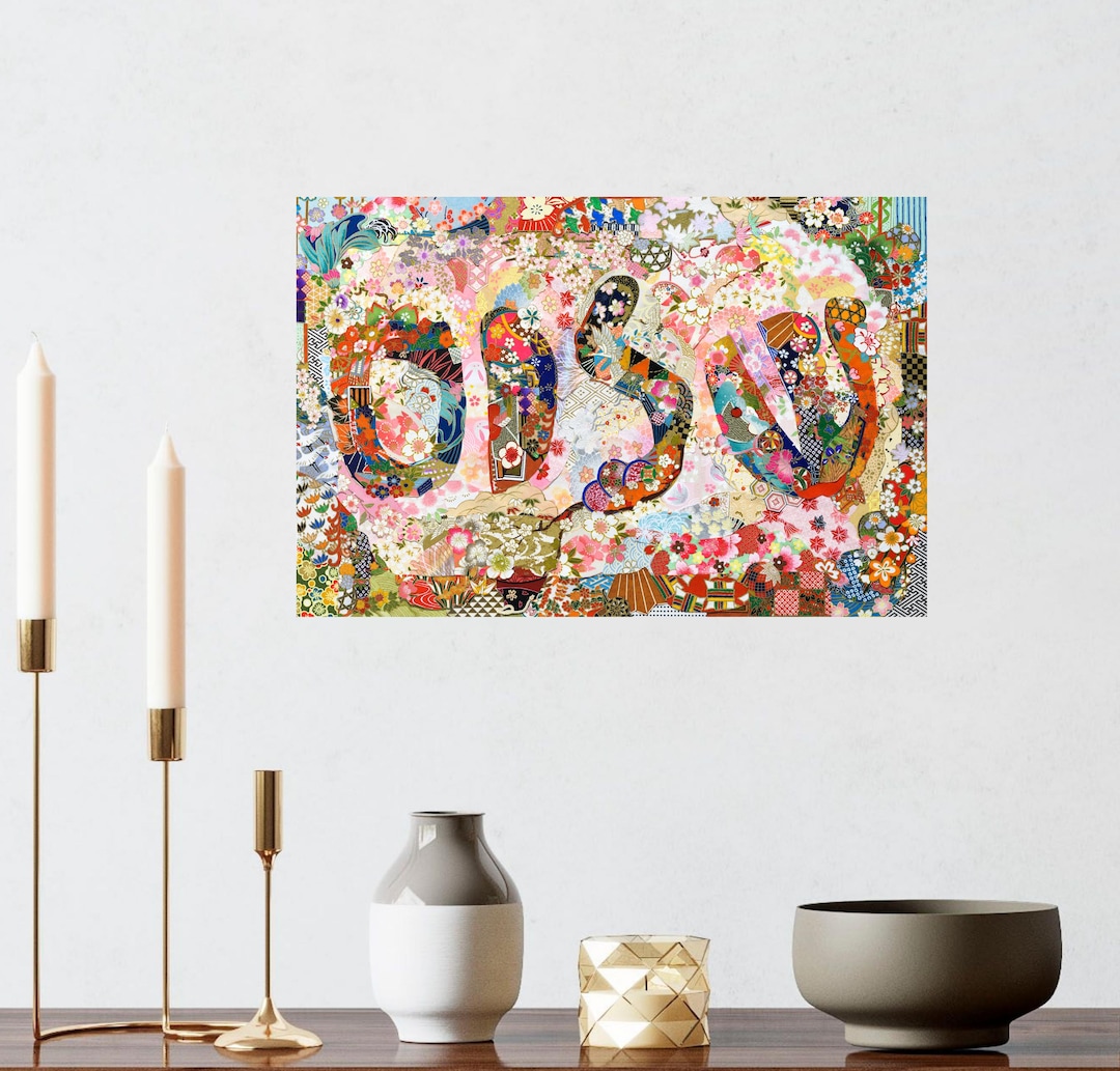 Shalom Judaica Art original Handmade Collage Artwork on Self-adhesive ...