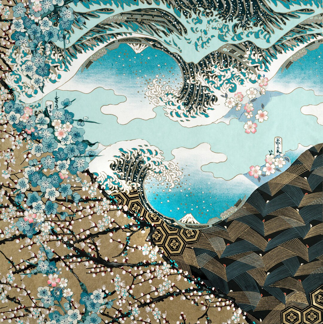 Ocean Balance – Japanese Wave Art Print for Therapy and Meditation ...