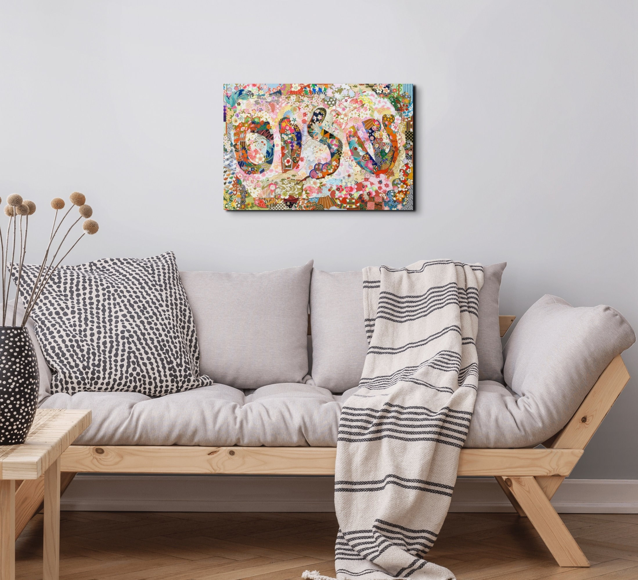 Shalom Wall Art Handmade Collage Artwork With the Word peace in Hebrew ...