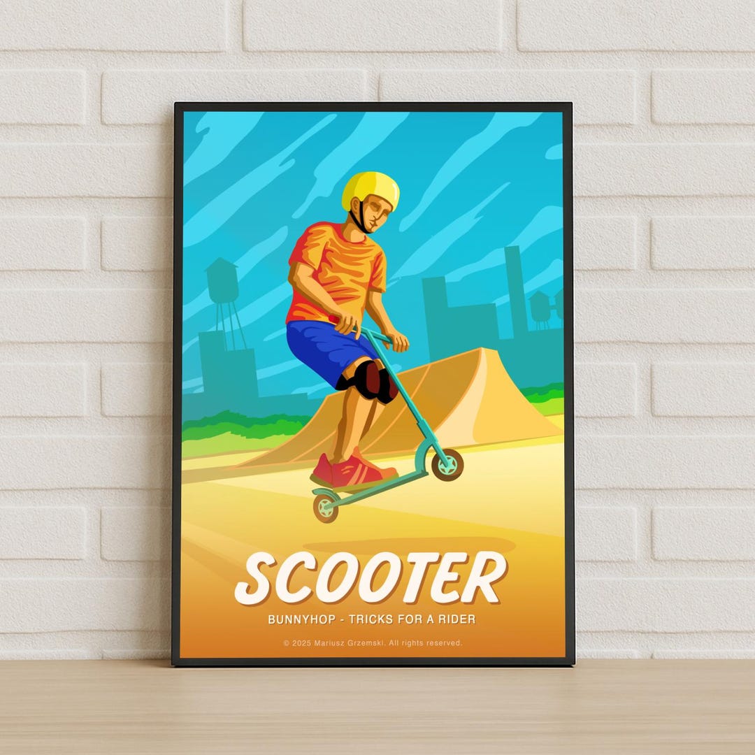 Freestyle Scooter Tricks Poster: Teen Room Skatepark Wall Art - Etsy