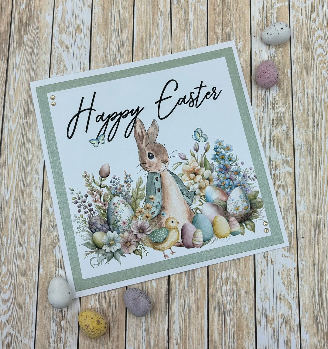 Gorgeous Pastel Handmade Peter Rabbit Easter Card. Son Daughter - Etsy