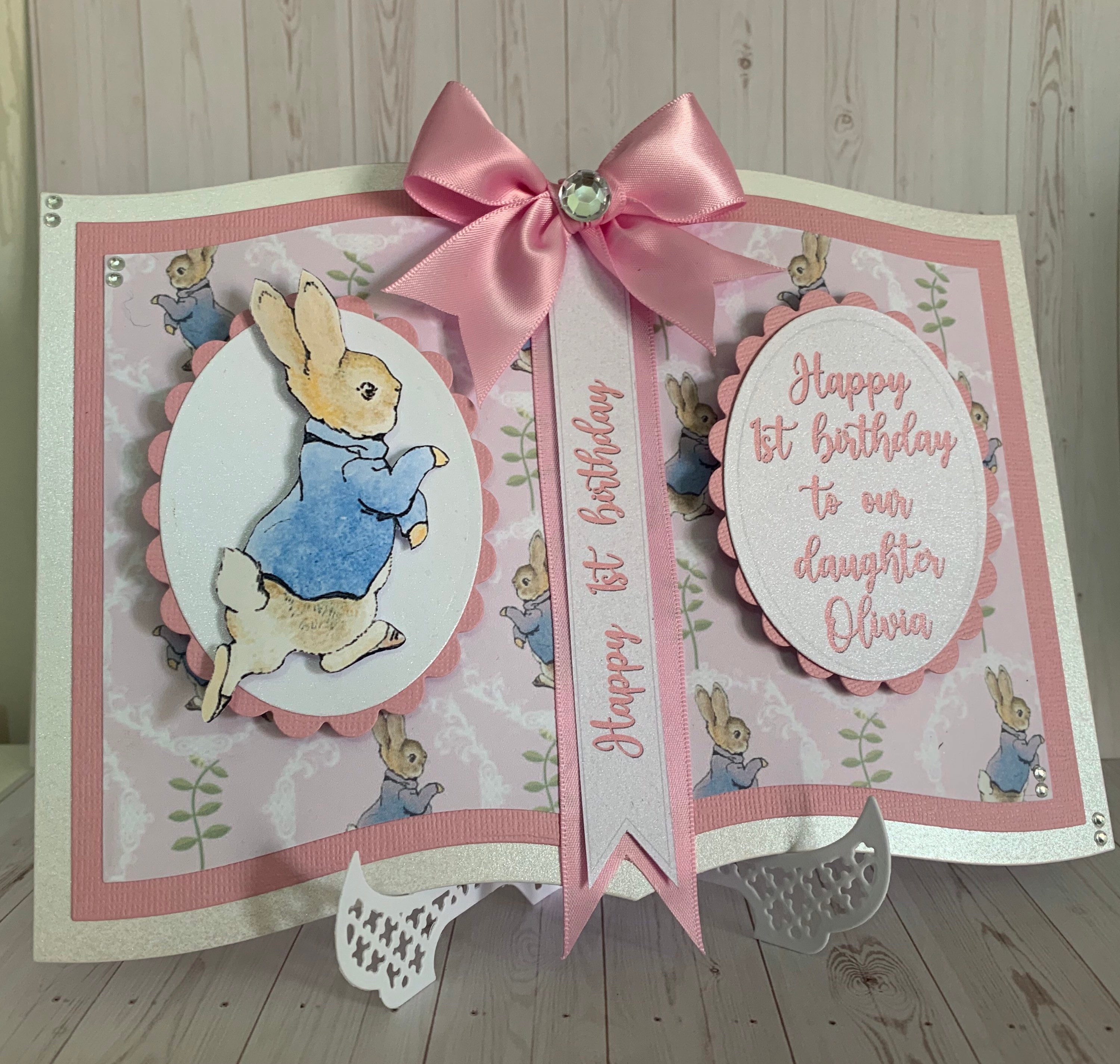 Handmade Personalised Peter Rabbit Card. New Baby Girl. First - Etsy