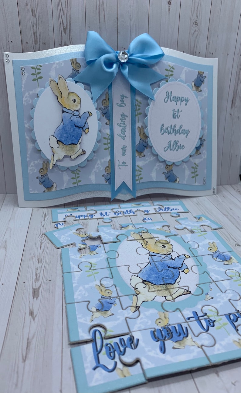 Personalised Peter Rabbit Book Style Card With Matching Personalised ...