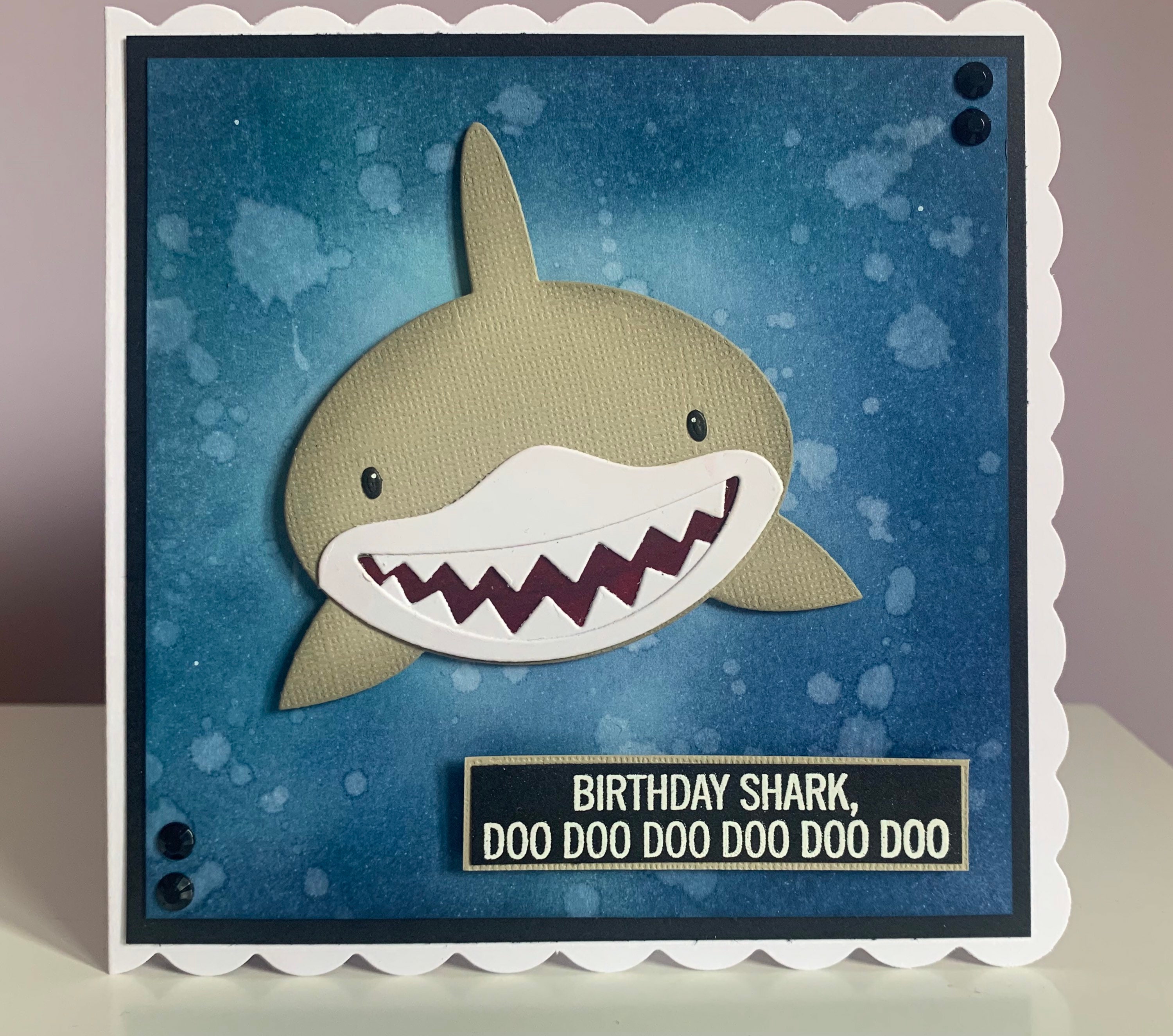Handmade Shark Birthday Card. Can Be Personalised With Age. - Etsy UK
