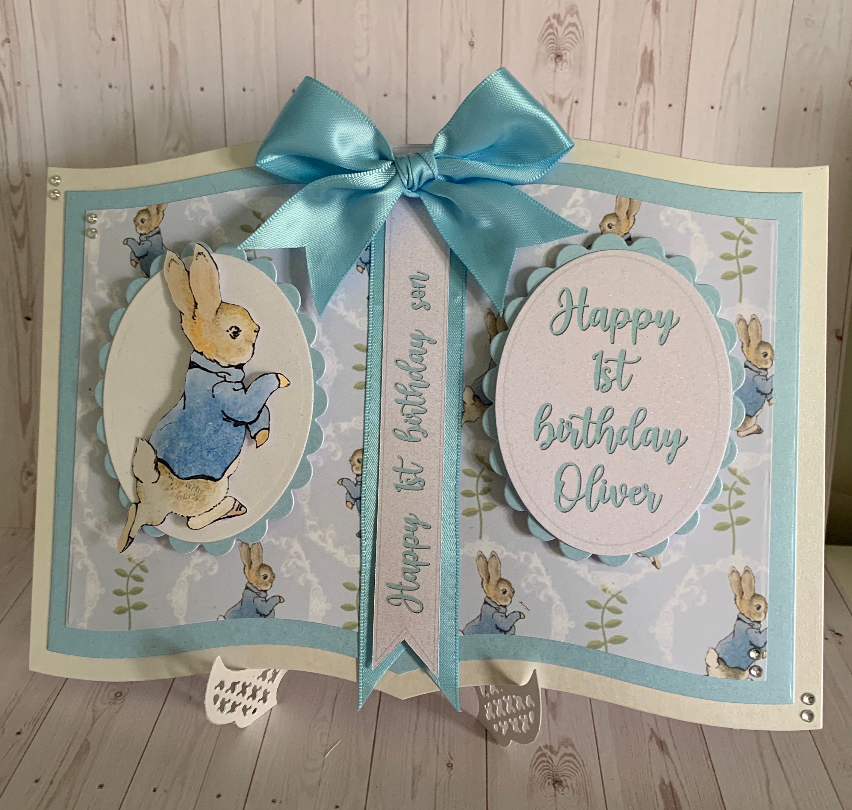 Handmade Personalised Peter Rabbit Book Style Card. 1st - Etsy UK