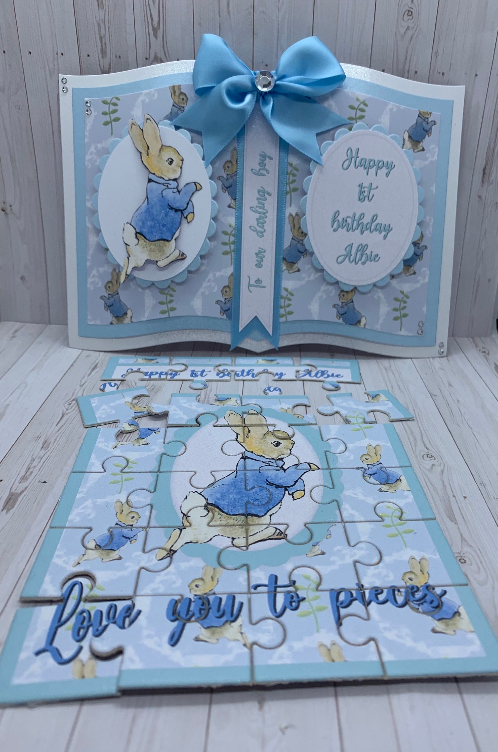 Personalised Peter Rabbit Book Style Card With Matching Personalised ...