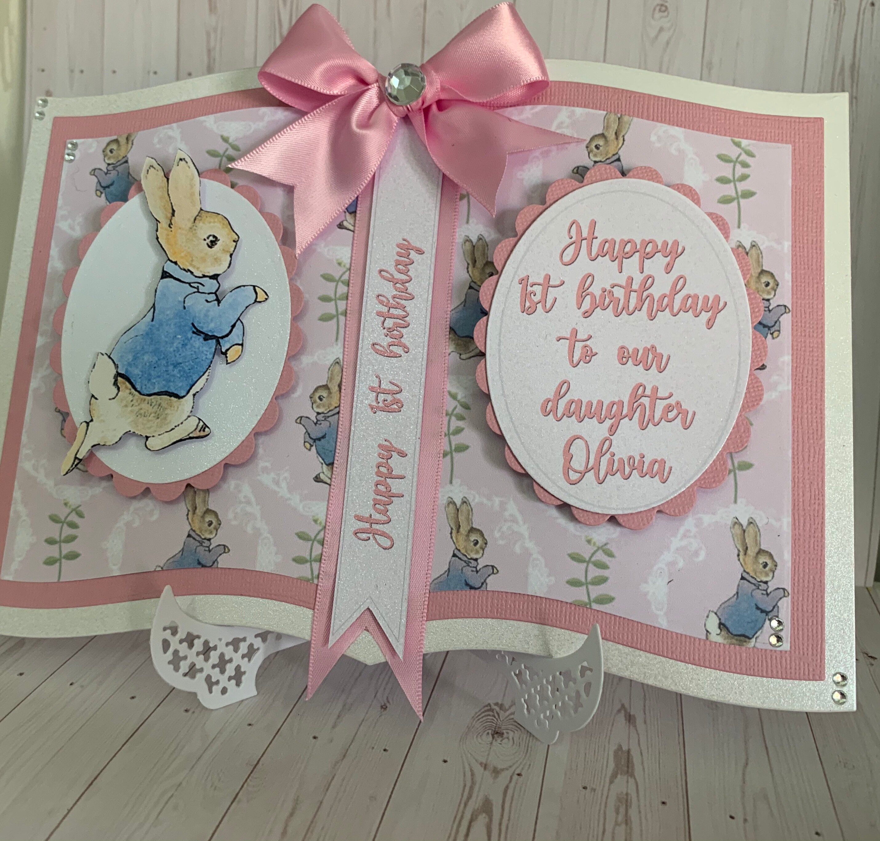 Handmade Personalised Peter Rabbit Card. New Baby Girl. First - Etsy