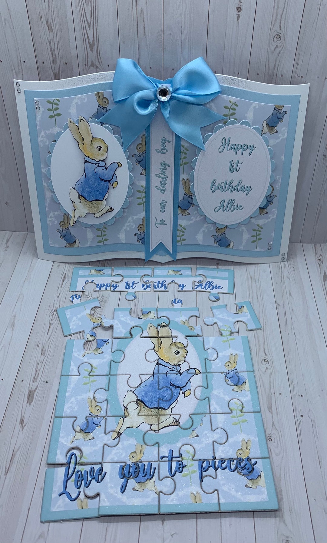Personalised Peter Rabbit Book Style Card With Matching Personalised ...