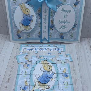 Personalised Peter Rabbit Book Style Card With Matching Personalised ...