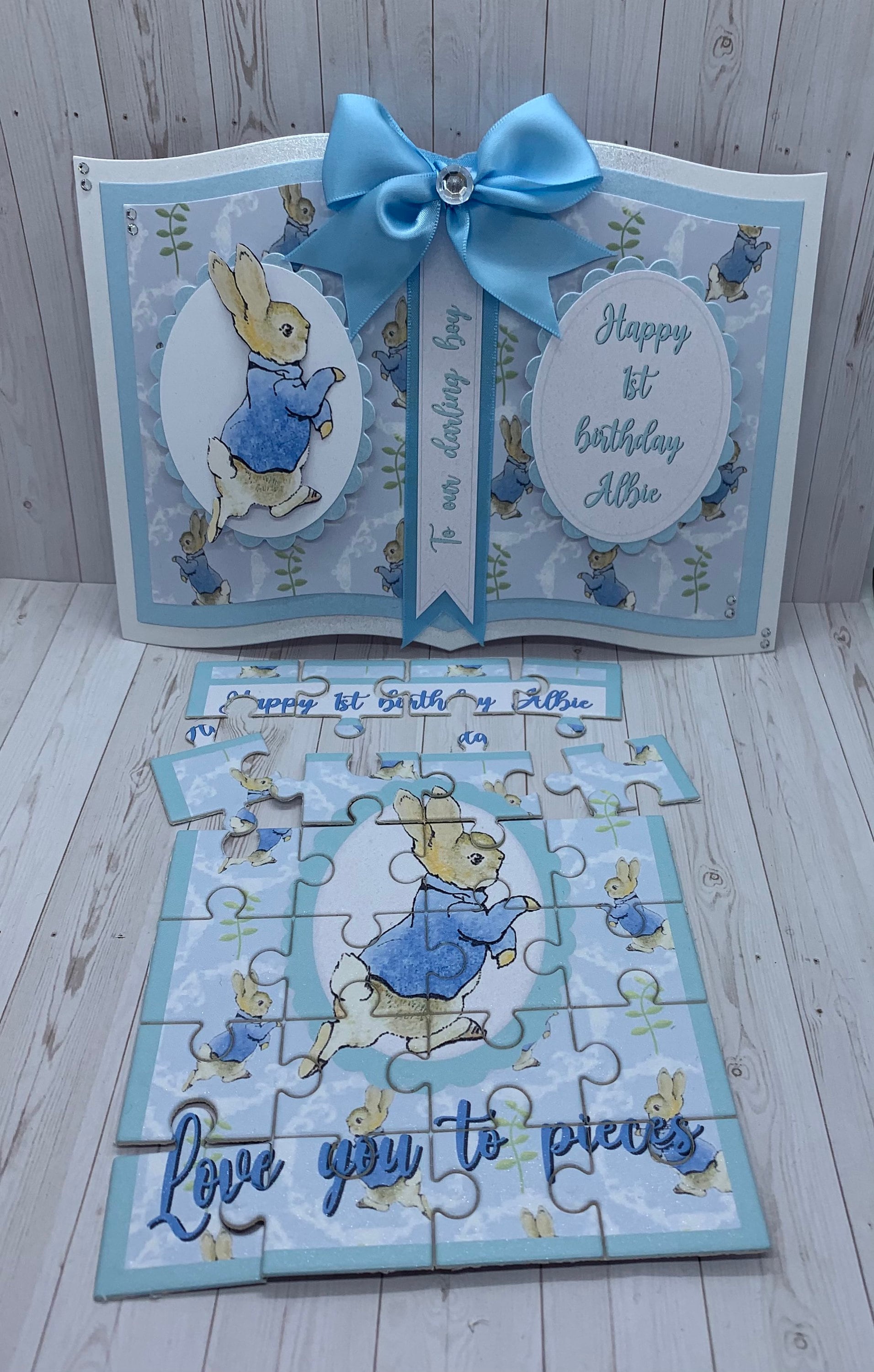 Personalised Peter Rabbit Book Style Card With Matching Personalised ...