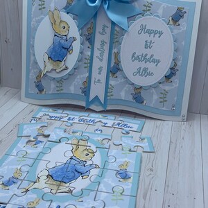 Personalised Peter Rabbit Book Style Card With Matching Personalised ...