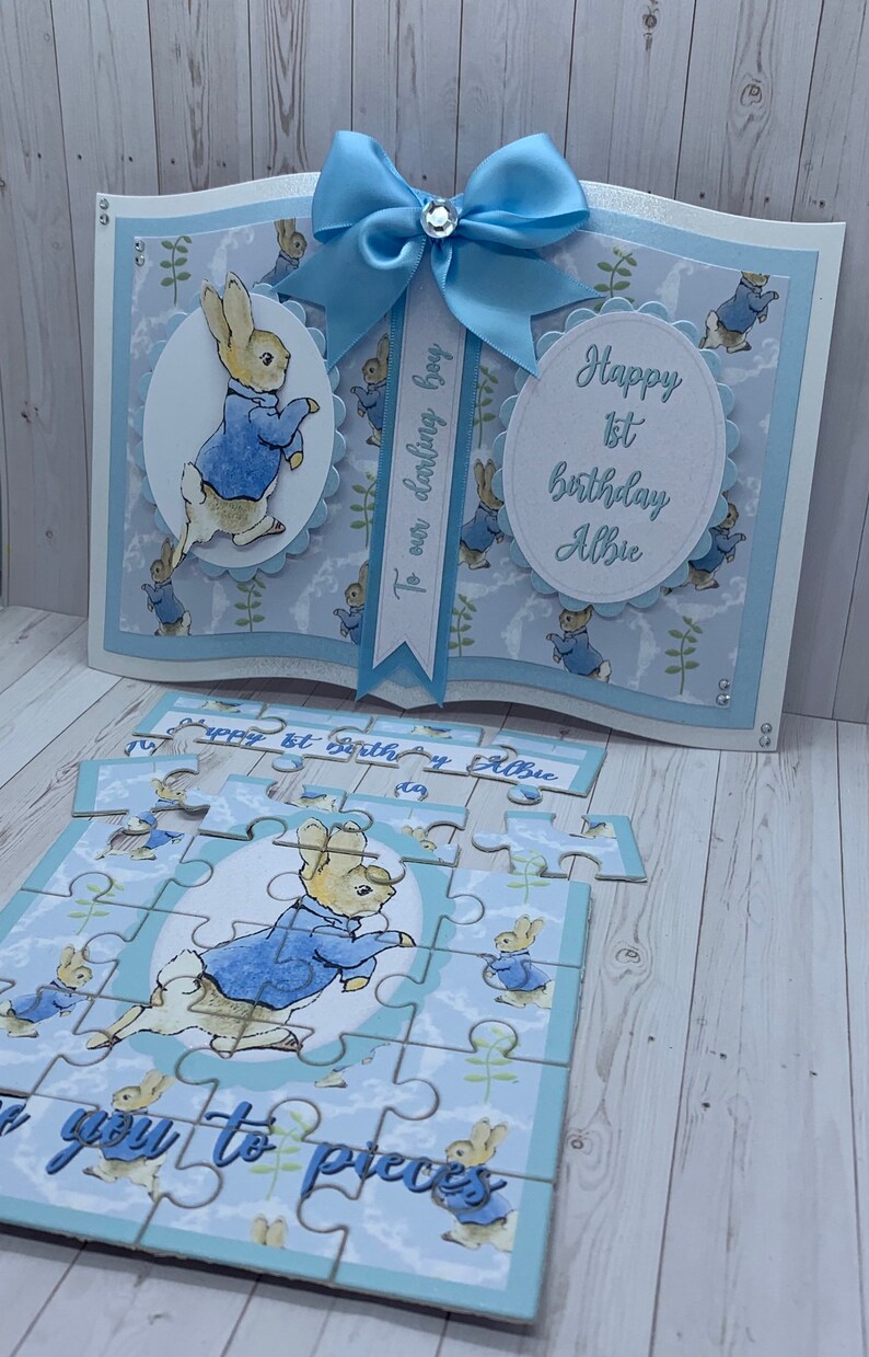 Personalised Peter Rabbit Book Style Card With Matching Personalised ...
