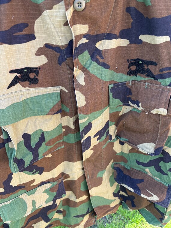 Vintage Hot Weather Army Military Coat Woodland Camo … - Gem