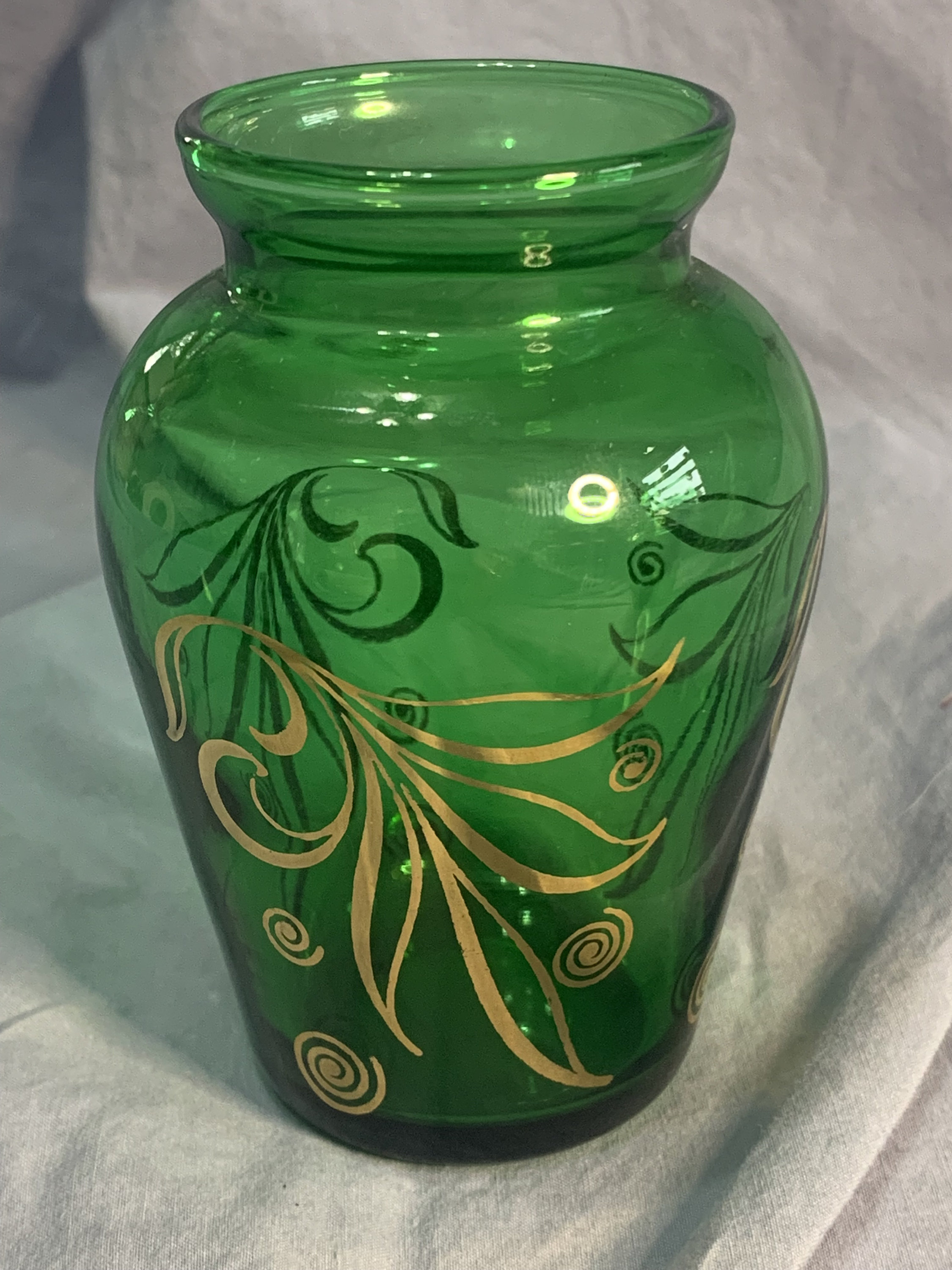 Midcentury Modern 2 Emerald Green and Gold Bud Vases Flower Vase - Etsy