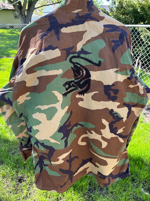 Vintage Hot Weather Army Military Coat Woodland Camo … - Gem