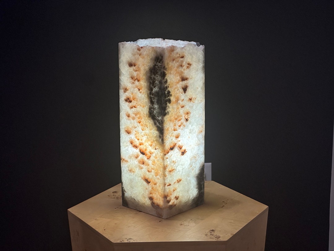 Rare Red Banded Onyx Lamp Genuine Square Banded Onyx Table Lamp Home ...