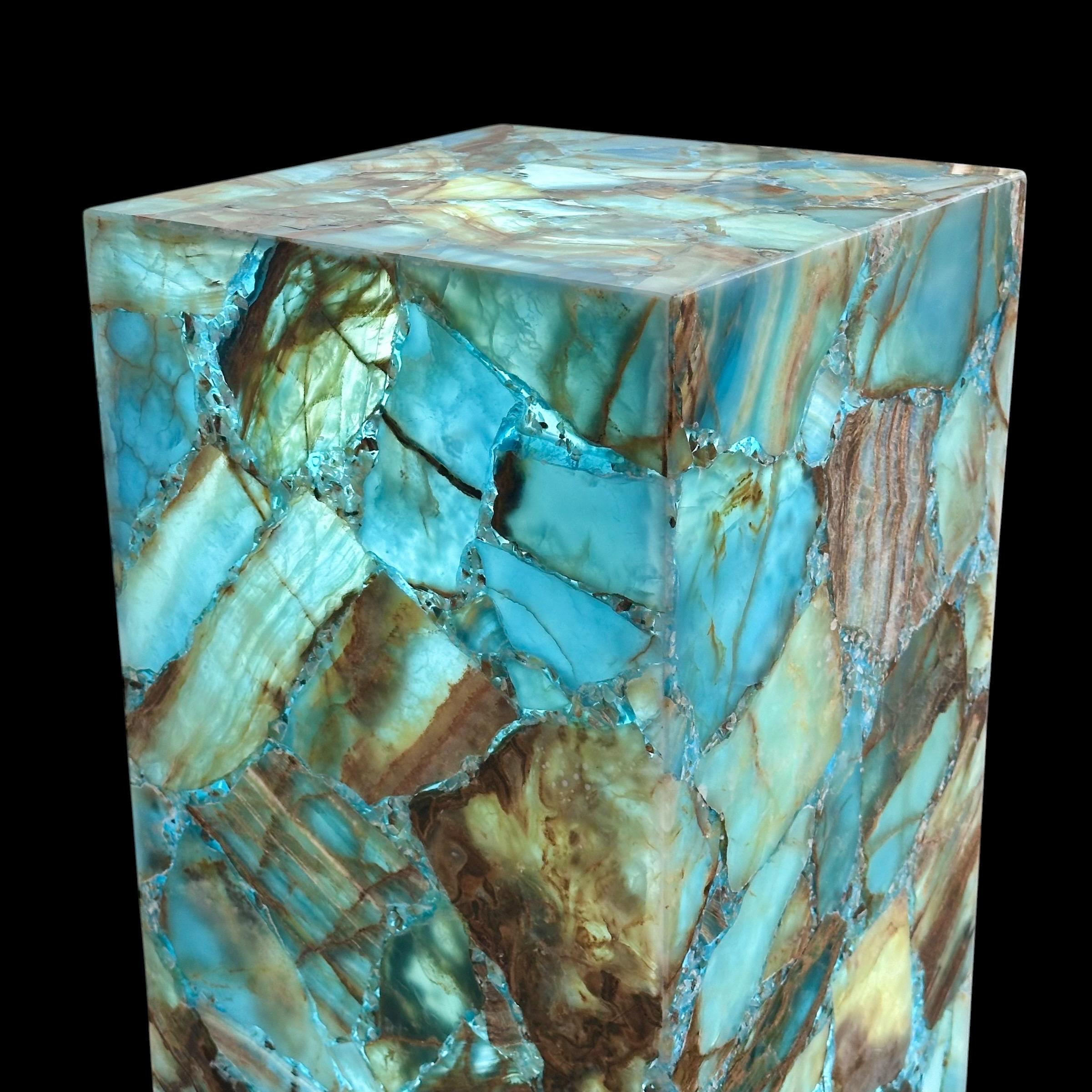 Rare Blue Onyx Tower Lamp: 51" Lighted Gemstone Sculpture - Etsy