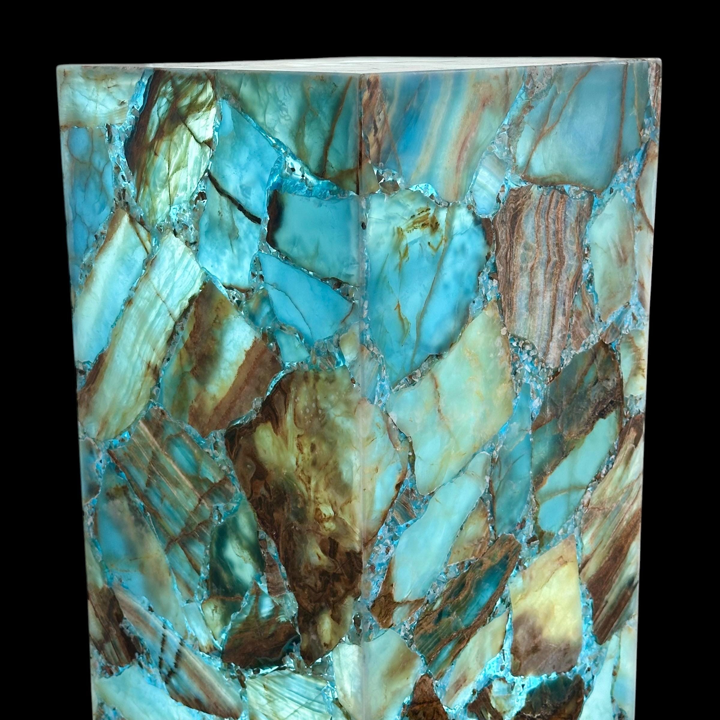 Rare Blue Onyx Tower Lamp: 51" Lighted Gemstone Sculpture - Etsy