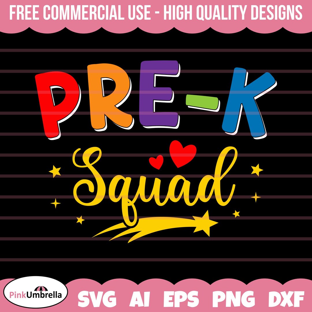 Pre-k Squad Svg Pre-k Svg Back to School Svg Pre K Teacher - Etsy Hong Kong