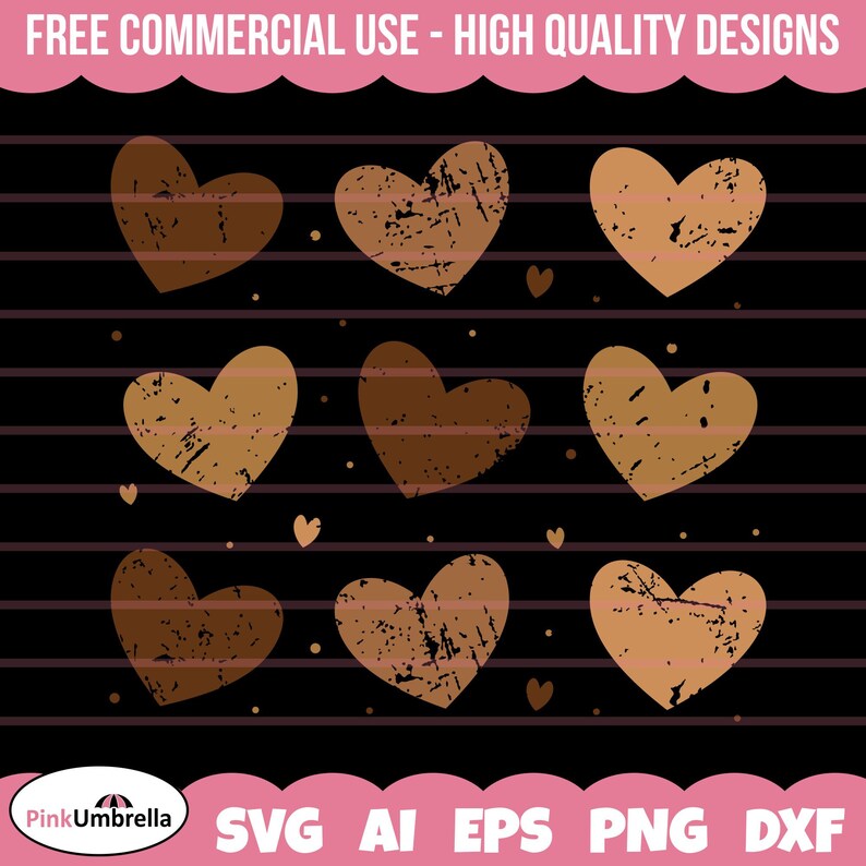 Melanin Skin Tone Hearts Svg Black History Svg African - Etsy