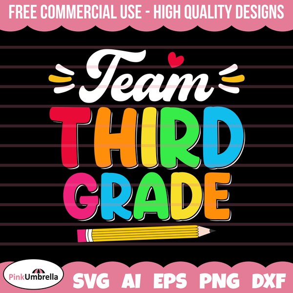 Third Grade Svg - Etsy