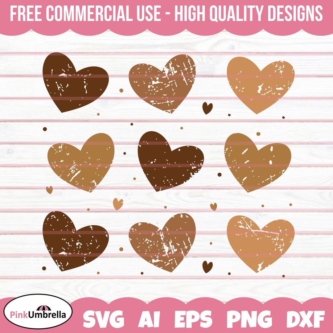 Melanin Skin Tone Hearts Svg, Black History Svg, African American Svg ...