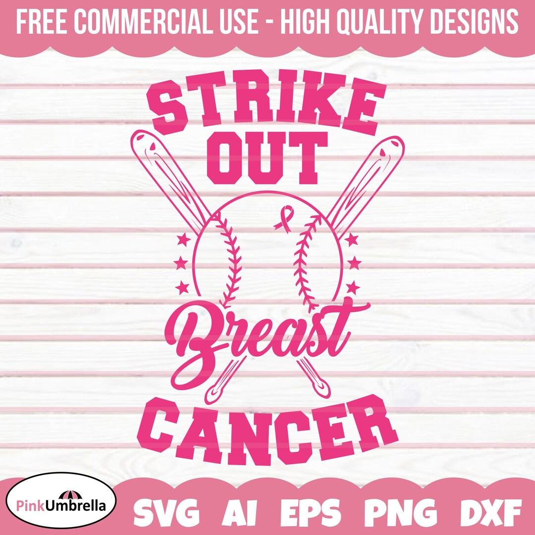 Strike Out Breast Cancer Svg Pink Ribbon Png Cancer Ribbon - Etsy