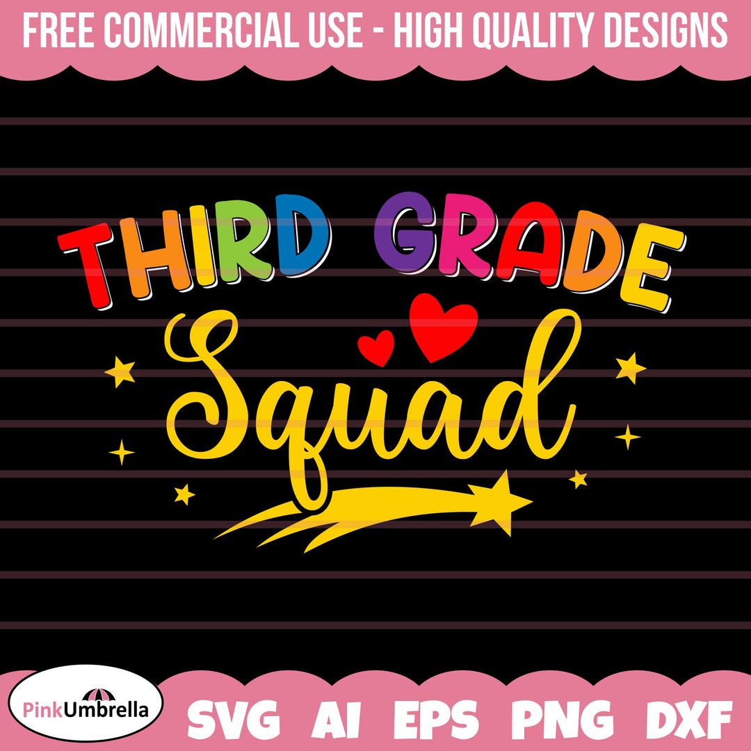Third Grade Squad Svg Third Grade Svg Back to School Svg - Etsy