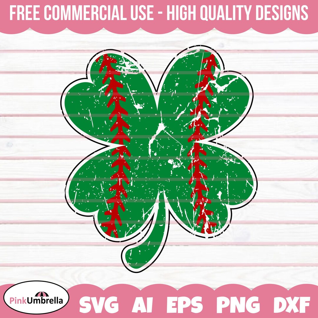 St Patrick's Day Shamrock Baseball Softball Svg, Shamrock Svg, St ...