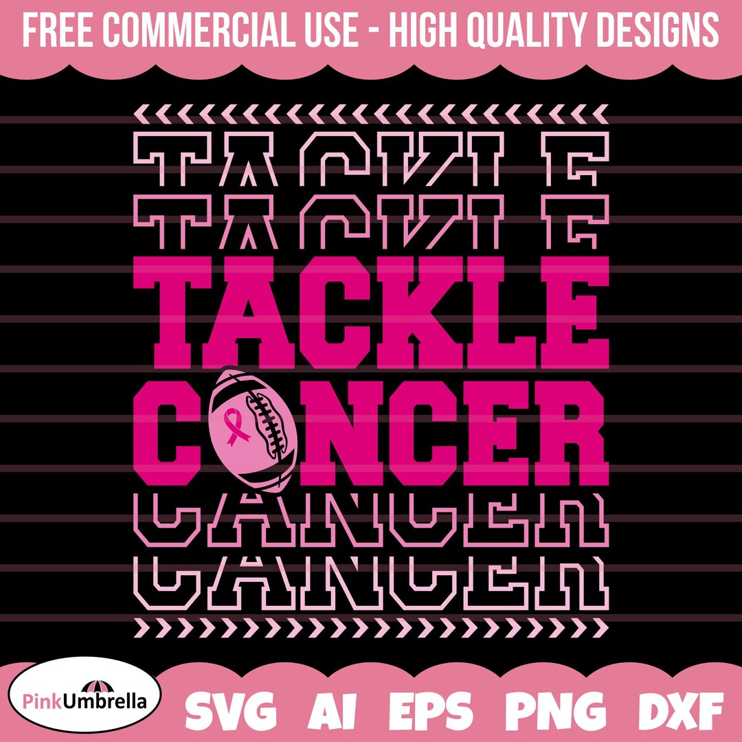 Tackle Cancer Svg, Pink Out Svg, Breast Cancer SVG, Football SVG ...