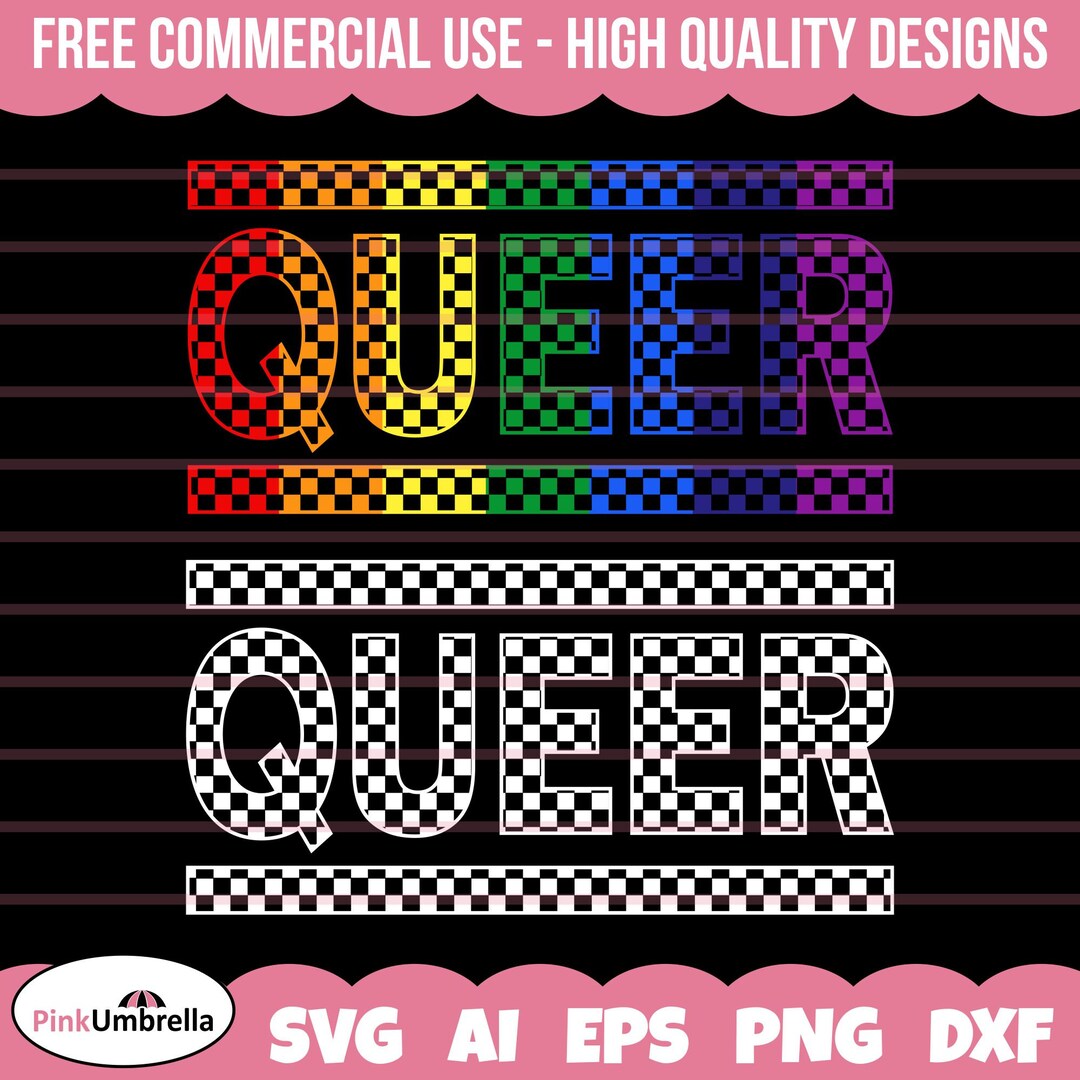 Checkered Queer Svg Png, Lgbtq Svg, Lgbt Svg, Pride Rainbow Svg, Pride ...