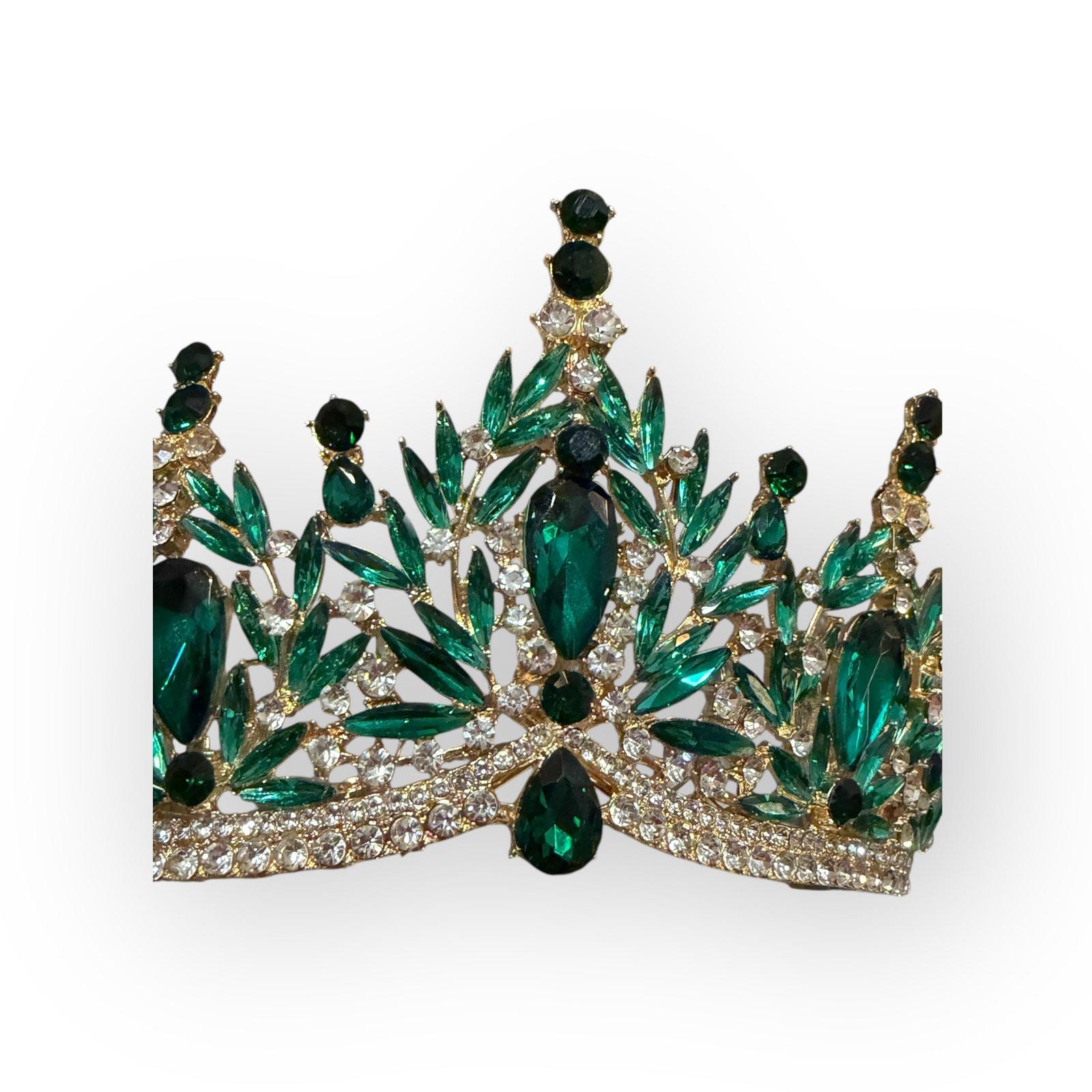 Emerald Crystal Crown LED Light-up Tiara – Pageant / Prom / Quinceañera ...