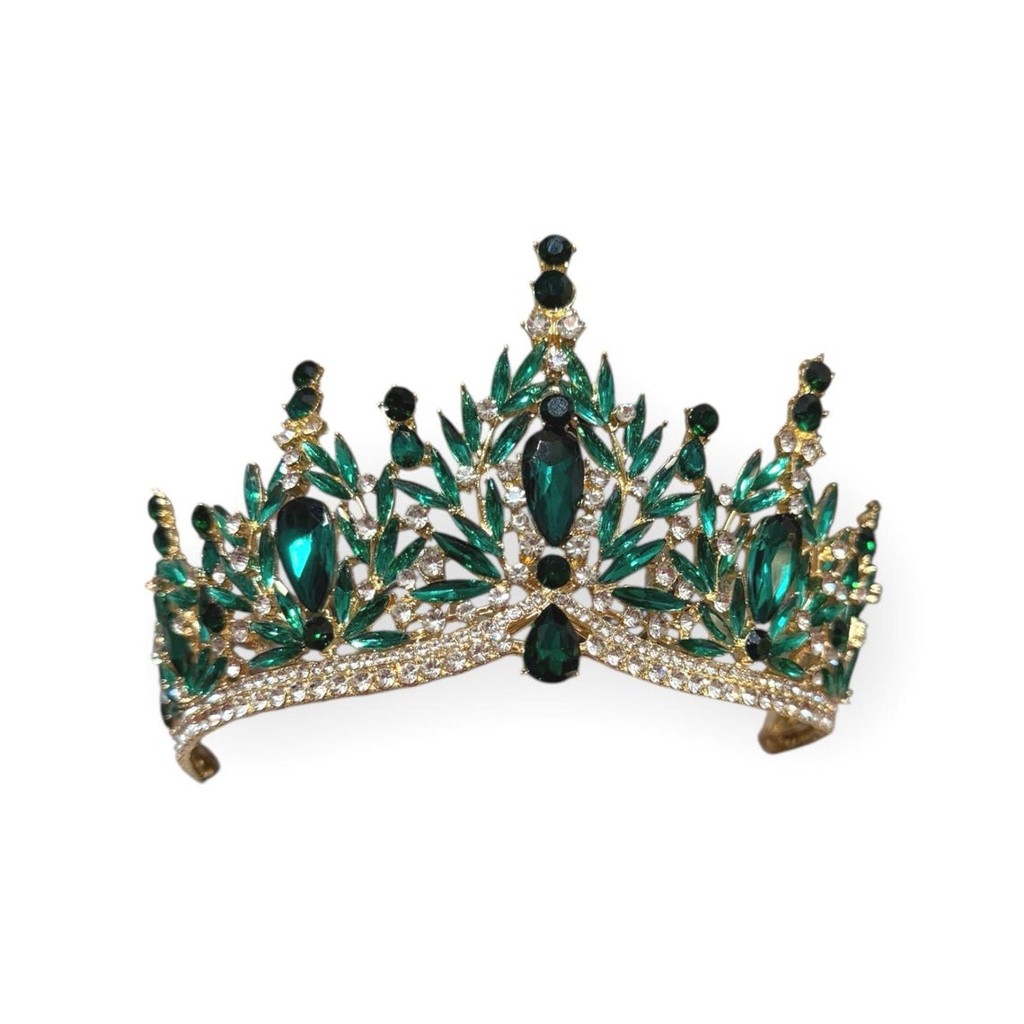 Emerald Crystal Crown LED Light-up Tiara – Pageant / Prom / Quinceañera ...
