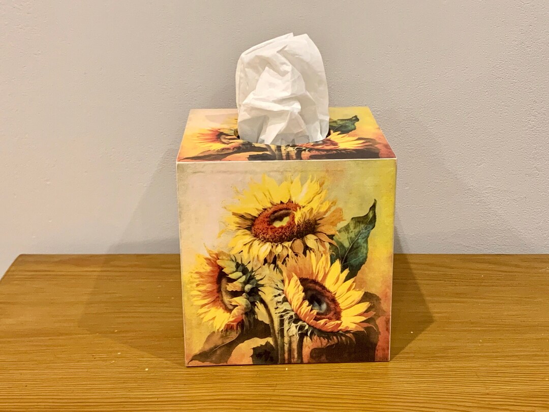 Sunflower Tissue Box Cover / Tissue Box Storage / Tissue Box Holder ...