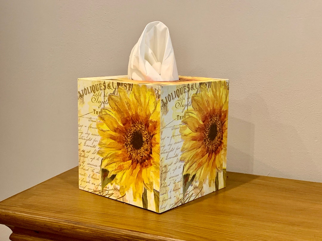 Sunflower Tissue Box Cover / Sunflower Decor / Sunflower Ornament ...