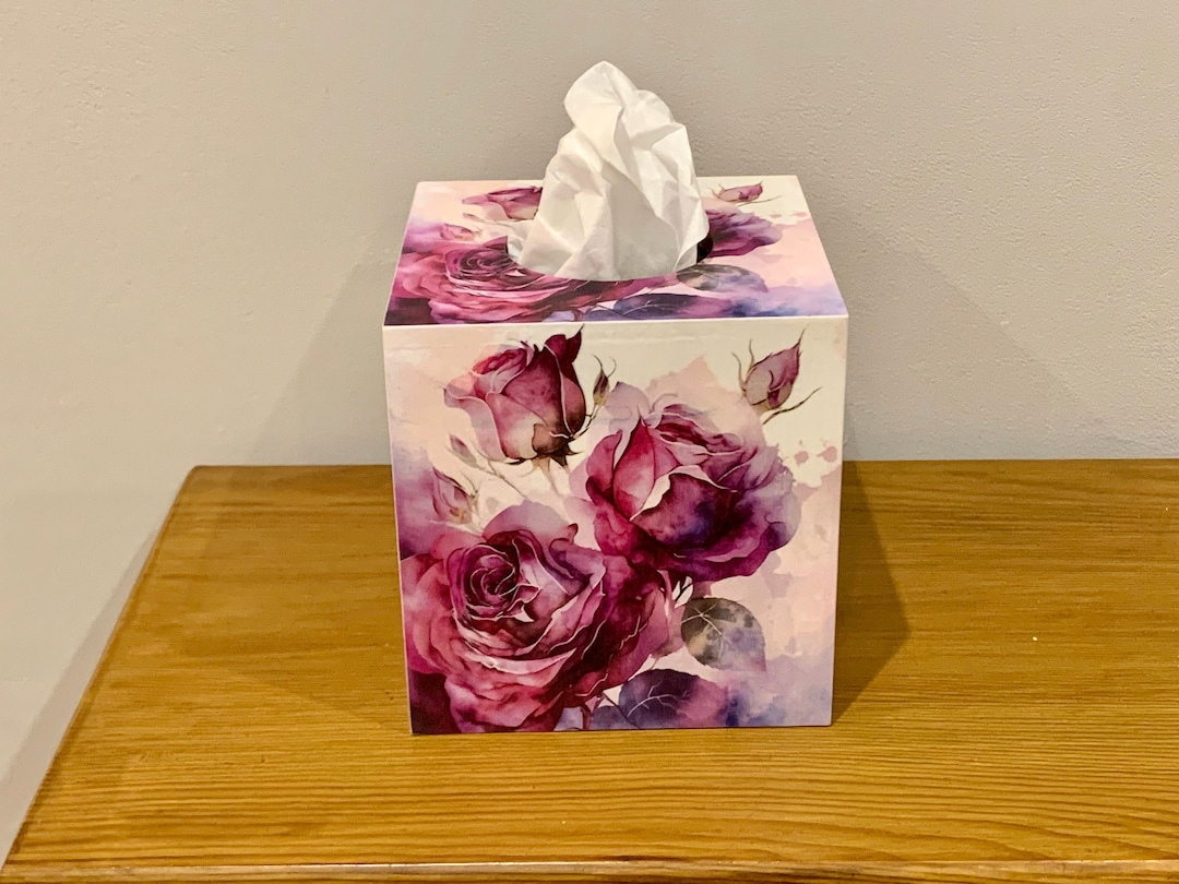 Beautiful Roses Decoupaged Tissue Box Cover / Tissue Box - Etsy