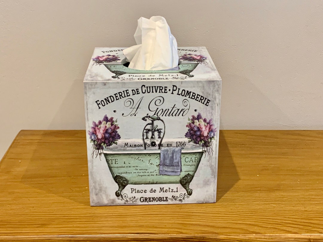 Tissue Box Cover Shabby French Style Bathtub / Vintage Bathroom ...