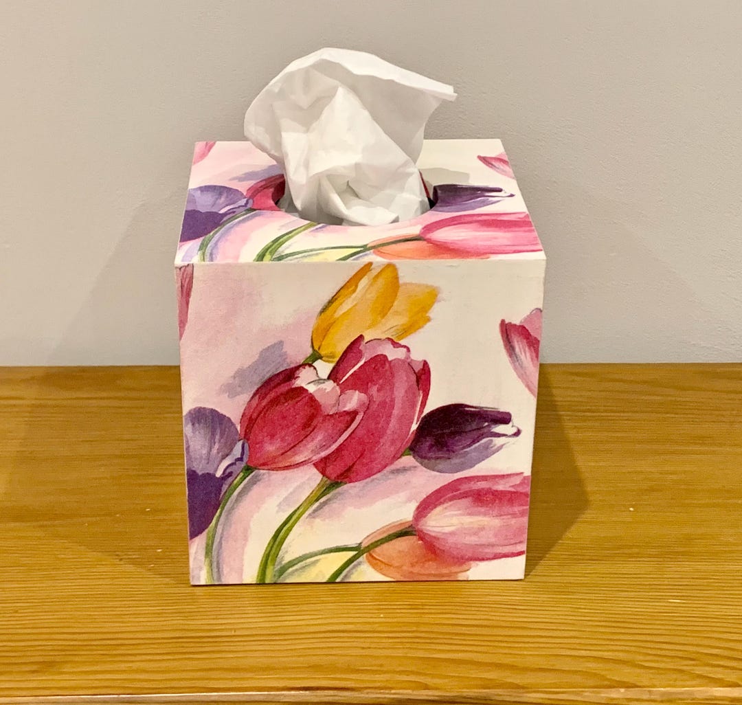 Tulips - Decoupaged Tissue Box Cover / Decorated Tissue Box Cover ...