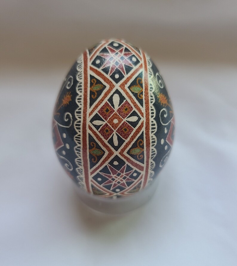 Peahen Egg Pysanky decorated Egg - Etsy