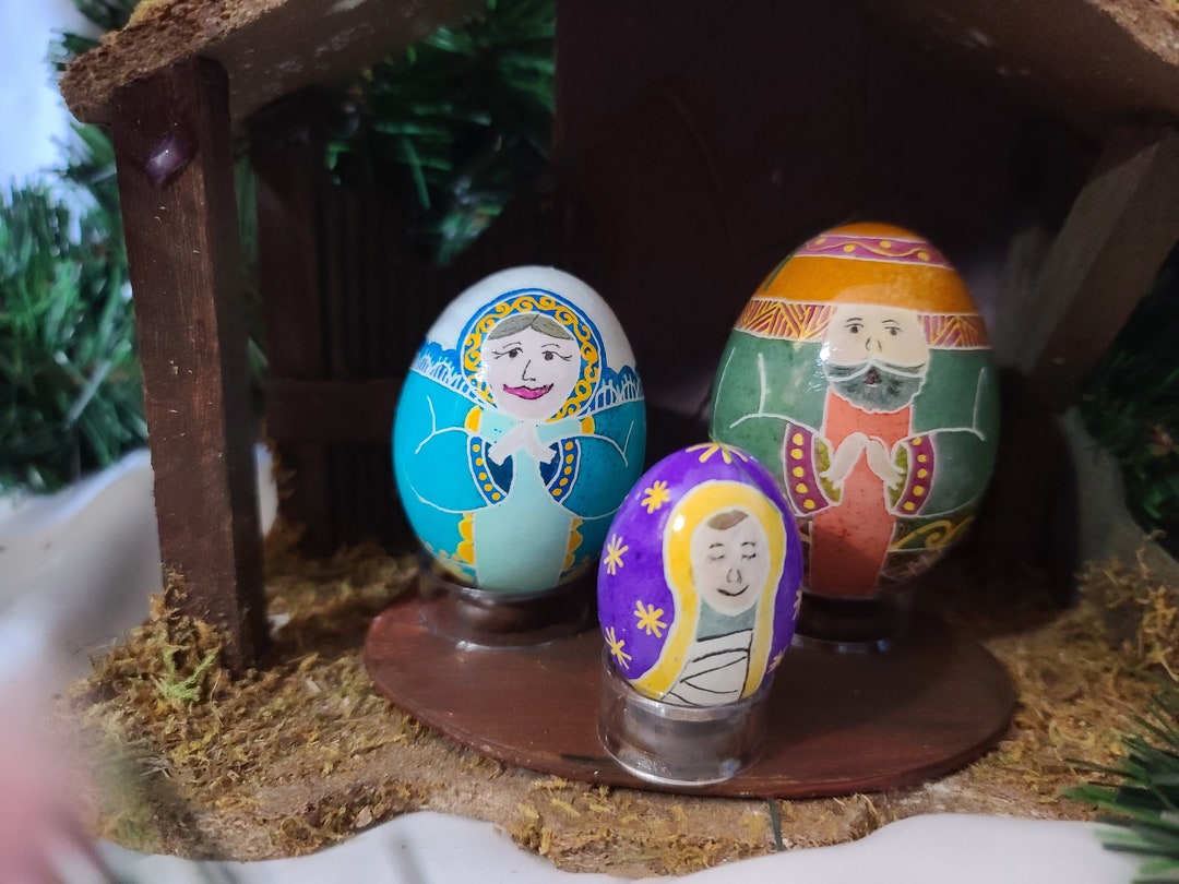 Pysanky Nativity Set Goose Chicken Pigeon Etsy