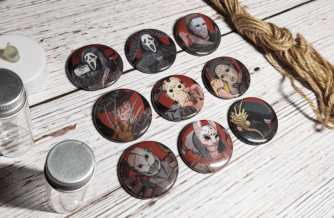 Horror Movie Slasher Icons and Dead by Daylight Characters 1.5 Pinback ...