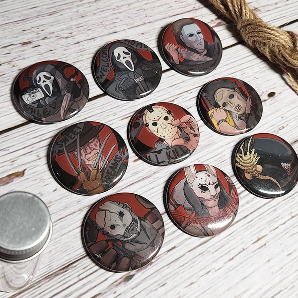 Horror Movie Character Buttons - Etsy