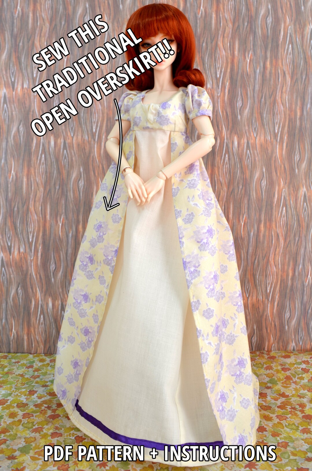 Regency Open Overskirt Sewing Pattern for Minifee, Unoa, Narae, Slim ...