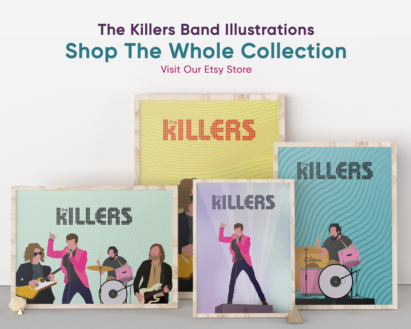 The Killers Band Poster Ted Sablay / Music Poster / Live | Etsy