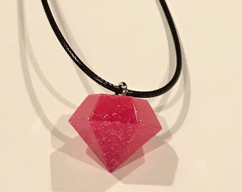 Bright pink necklace | Etsy